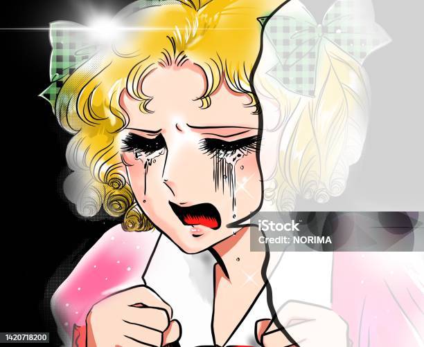 Illustration Couleur De Style Manga Des Années 70 Dune Jeune Femme Aux