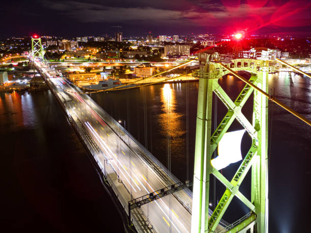 Free Stock Photo of Tall Bridge Over City at Night | Download Free ...