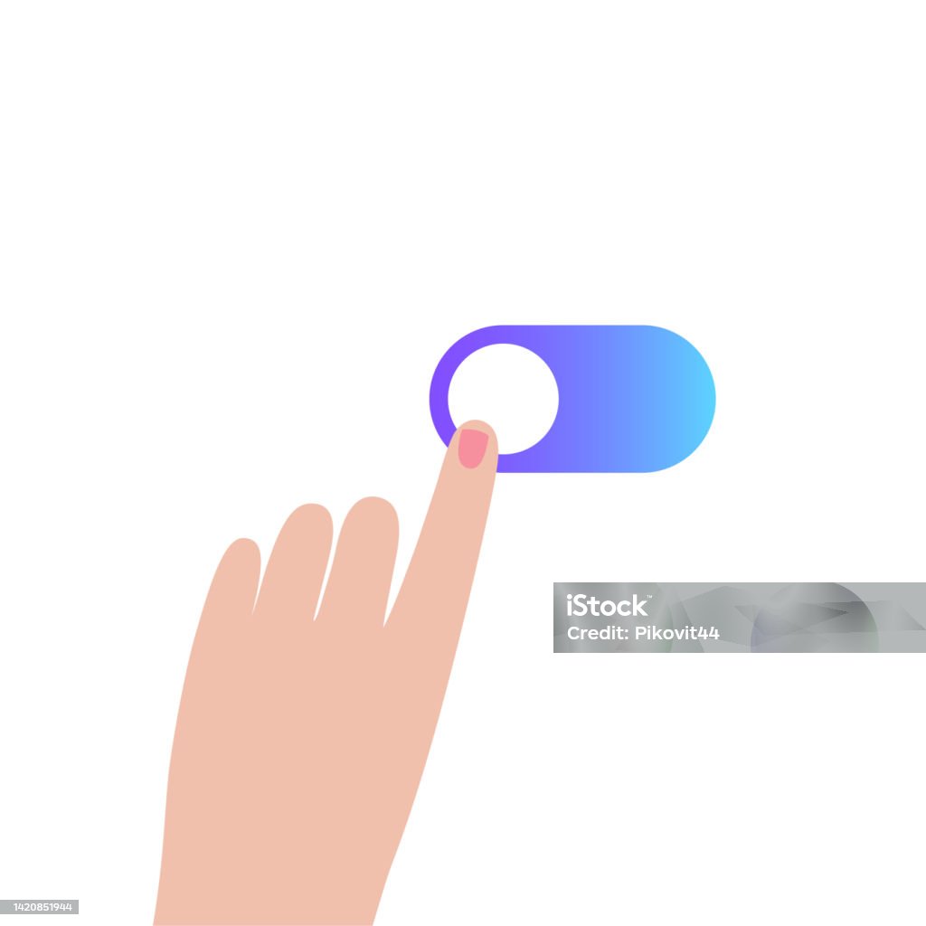 Toggle Button Icon Stock Illustration Download Image Now Assistance Backgrounds Blue Istock