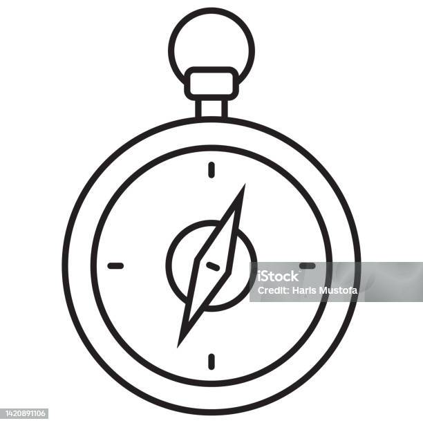 Compass Line Art Icon Design Template Vector Illustration Stock Illustration Download Image