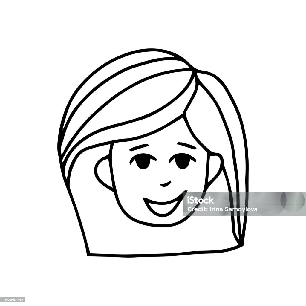 Girl Face Hand Drawn In Doodle Style Stock Illustration Download Image Now Art Avatar