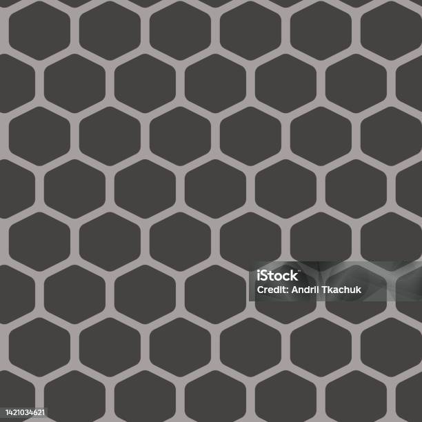 Grid Seamless Pattern Hexagonal Cell Texture Stock Illustration