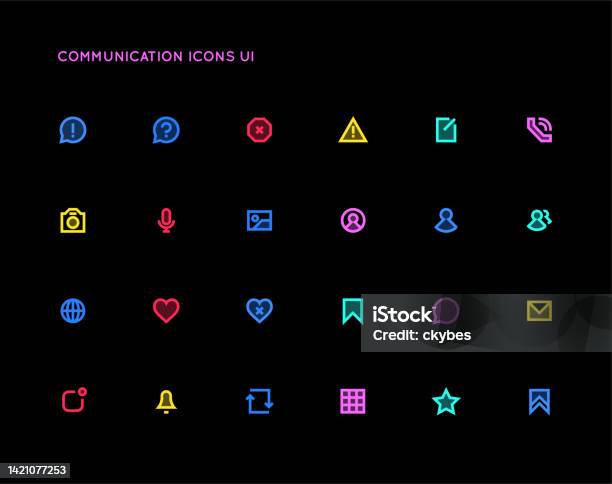 Jeu Dicônes Vectorielles De Linterface Utilisateur De Communication