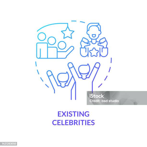Existing Celebrities Blue Gradient Concept Icon Stock Illustration ... Existing Celebrities Blue Gradient Concept Icon Stock Illustration ...