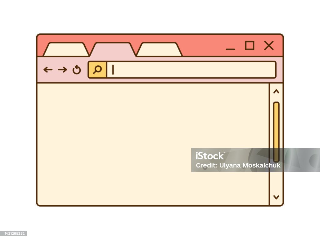 Vector Retro Browser Empty Design Template Nostalgic Ui Retro Vaporwave