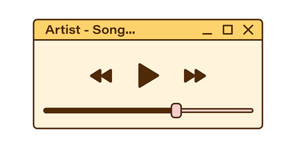 Vector Retro Audio Player Window Nostalgic Ui Retro Vaporwave Computer
