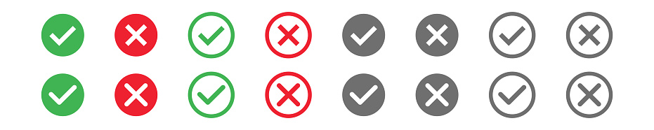 Checkmark X Mark Icon Green Checkmark And Red X Sign Correct Error ... Checkmark X Mark Icon Green Checkmark And Red X Sign Correct Error ...