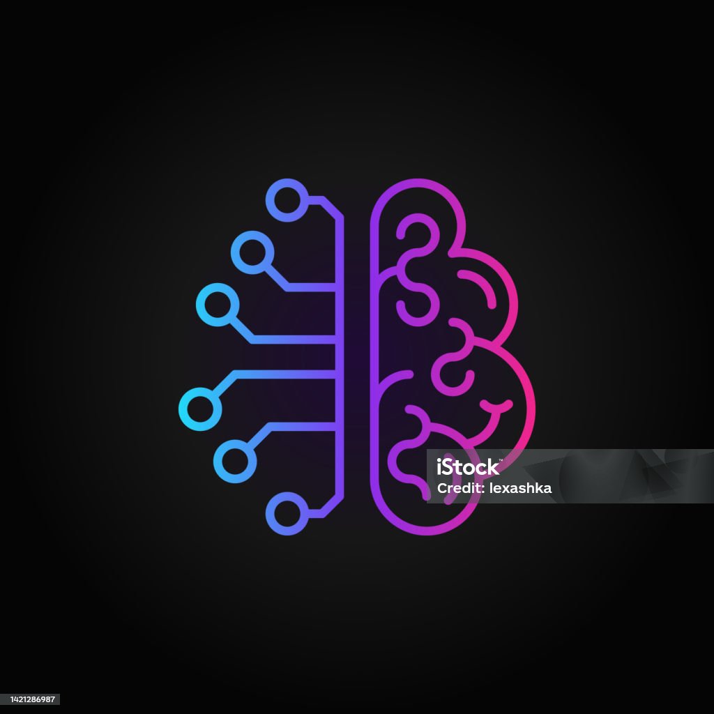 Cyberbrain Creative Outline Icon Vector Ai Brain Thin Line Symbol Stock