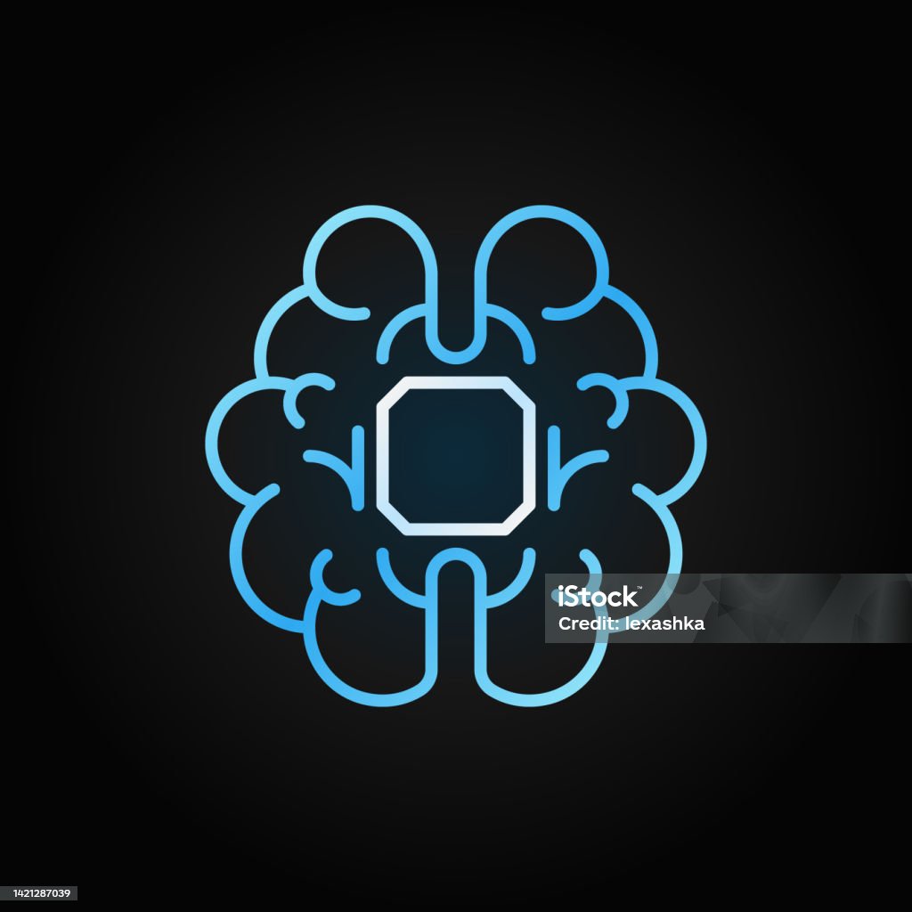 Ilustración de Cerebro Humano Con Icono O Signo Lineal Azul Del Vector ... Ilustración de Cerebro Humano Con Icono O Signo Lineal Azul Del Vector ...