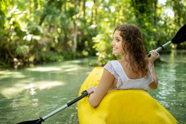 Free picture: pretty, girl, Kayaking, sport