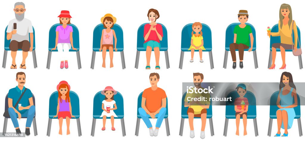 People Sitting On Chairs And Watching Show Audience Spectators Sitting