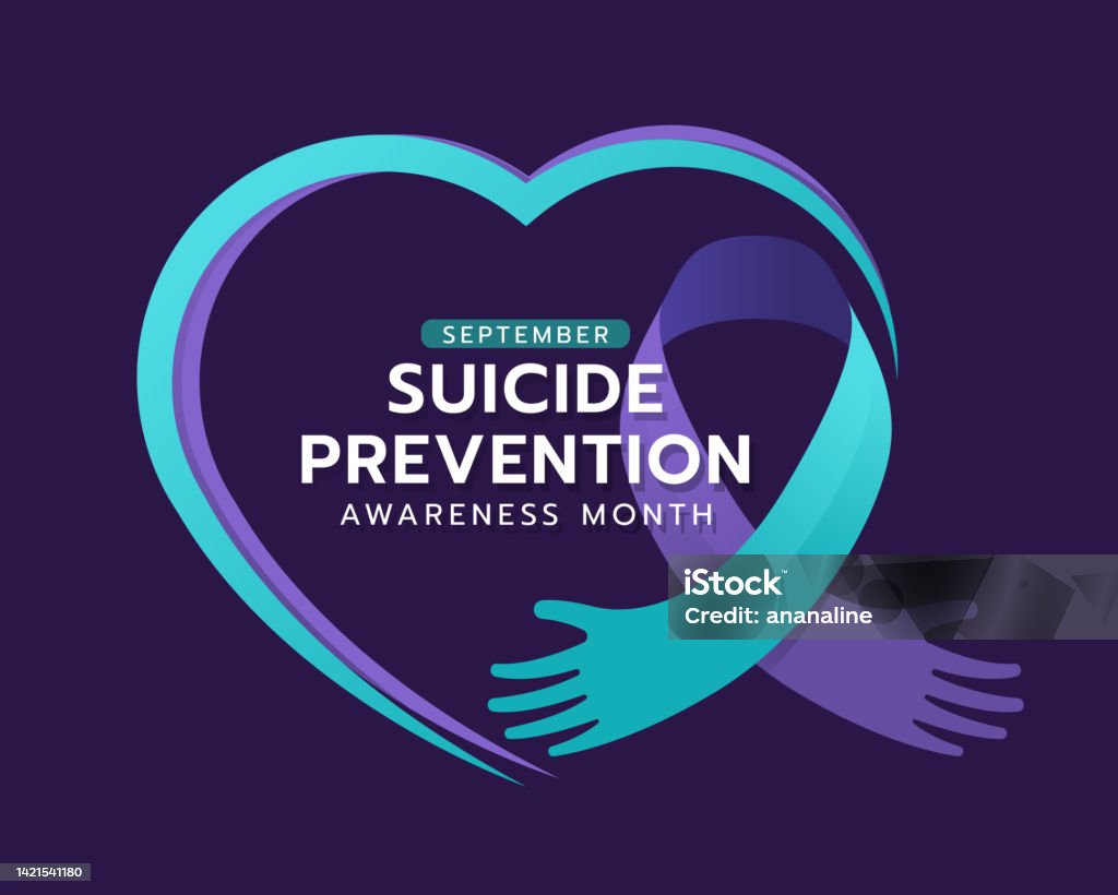 Suicide Prevention Awareness Month Text In Line Heart Frame With ... Suicide Prevention Awareness Month Text In Line Heart Frame With ...