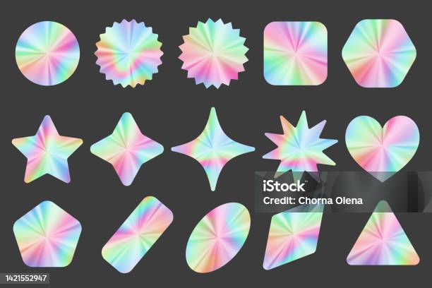 Ensemble Dautocollants Holographiques Timbres Dégradés Détiquettes En