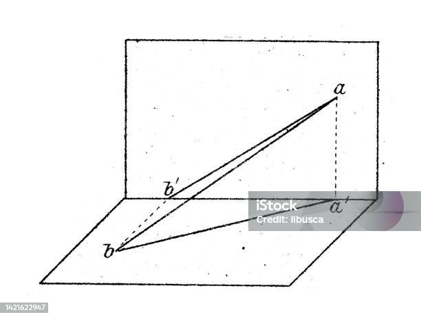 Illustration Ancienne Mathématiques Et Géométrie Projections Et
