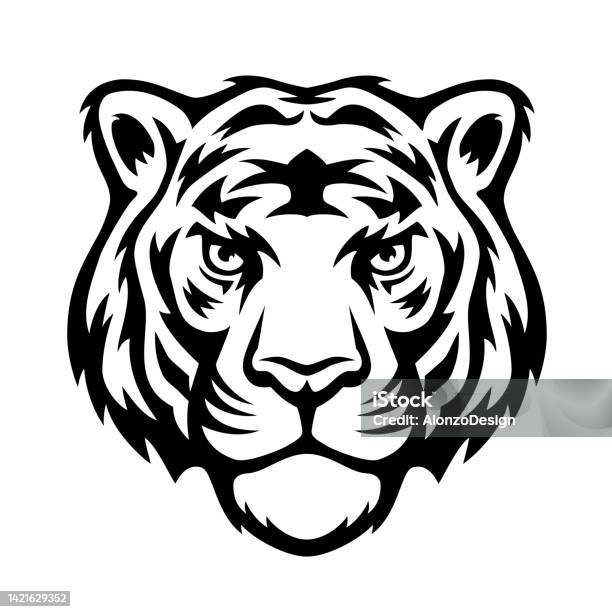 Tato Kepala Harimau Desain Kreatif Maskot Ilustrasi Stok Unduh Gambar