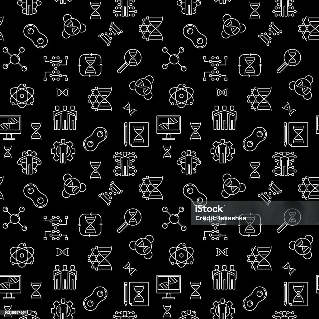 Vector Cloning Concept Dark Outline Seamless Pattern Stock Illustration ... Vector Cloning Concept Dark Outline Seamless Pattern Stock Illustration ...
