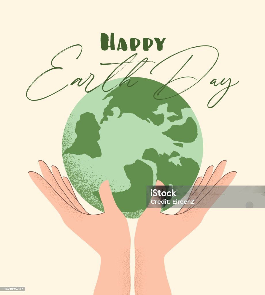 Vector Illustration Of Human Hands Holding Earth Globe Concept Of World