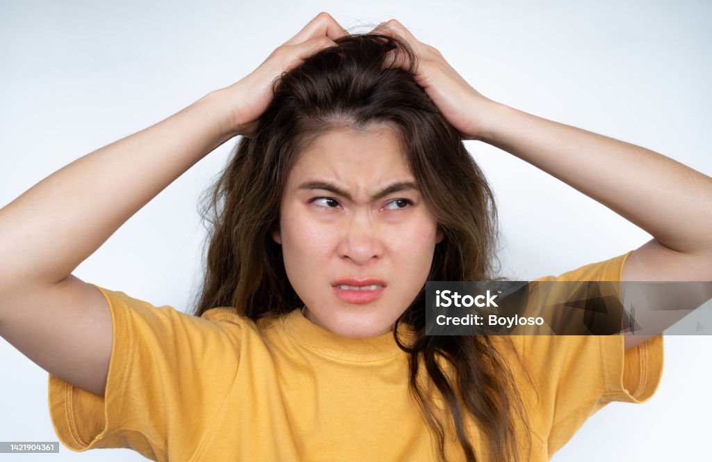 Asian Woman Scratching Her Scalp Caused Of Itchy Scalp Stock Photo ... Asian Woman Scratching Her Scalp Caused Of Itchy Scalp Stock Photo ...