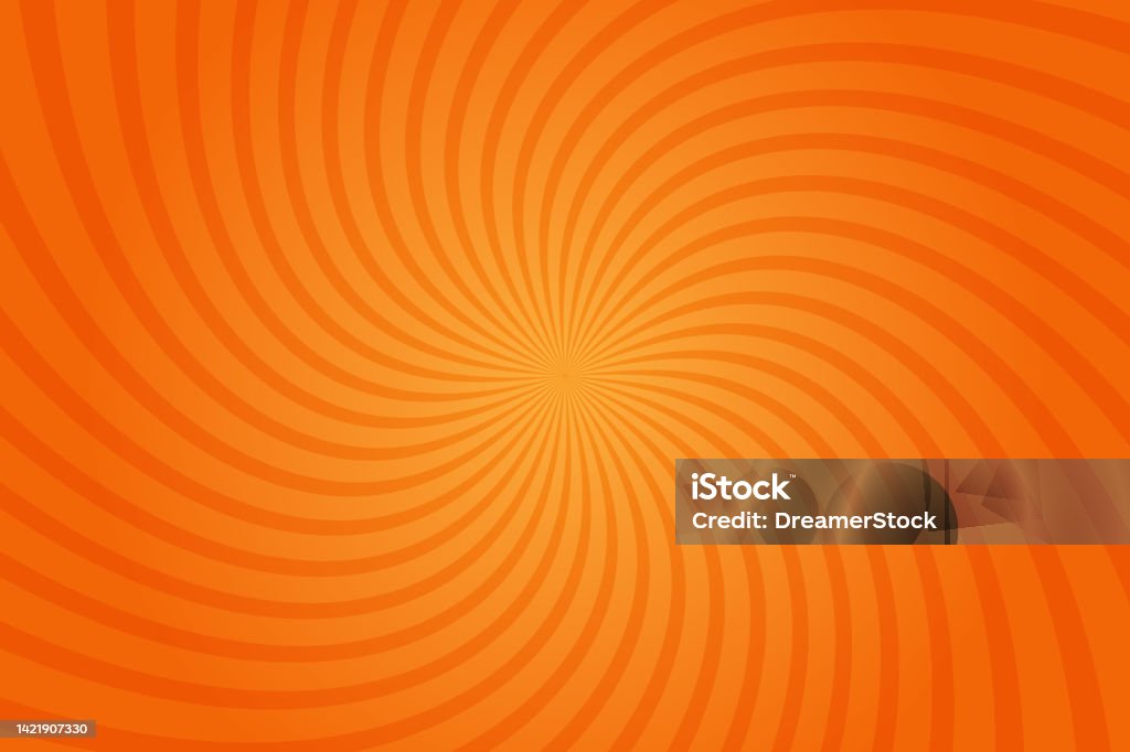 Orange Sunburst Pattern Background Rays Radial Summer Banner Twist