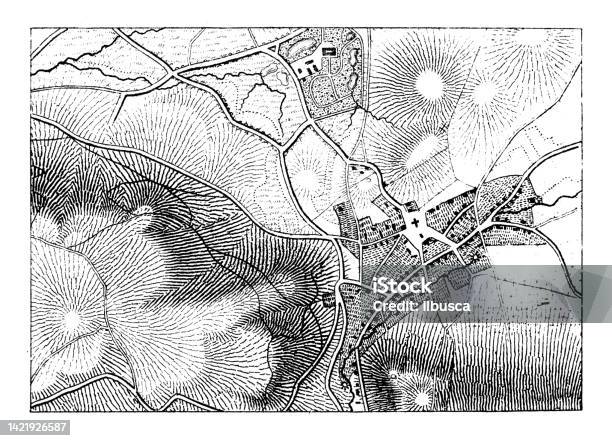 Illustration Ancienne Mathématiques Et Géométrie Topographie Projection