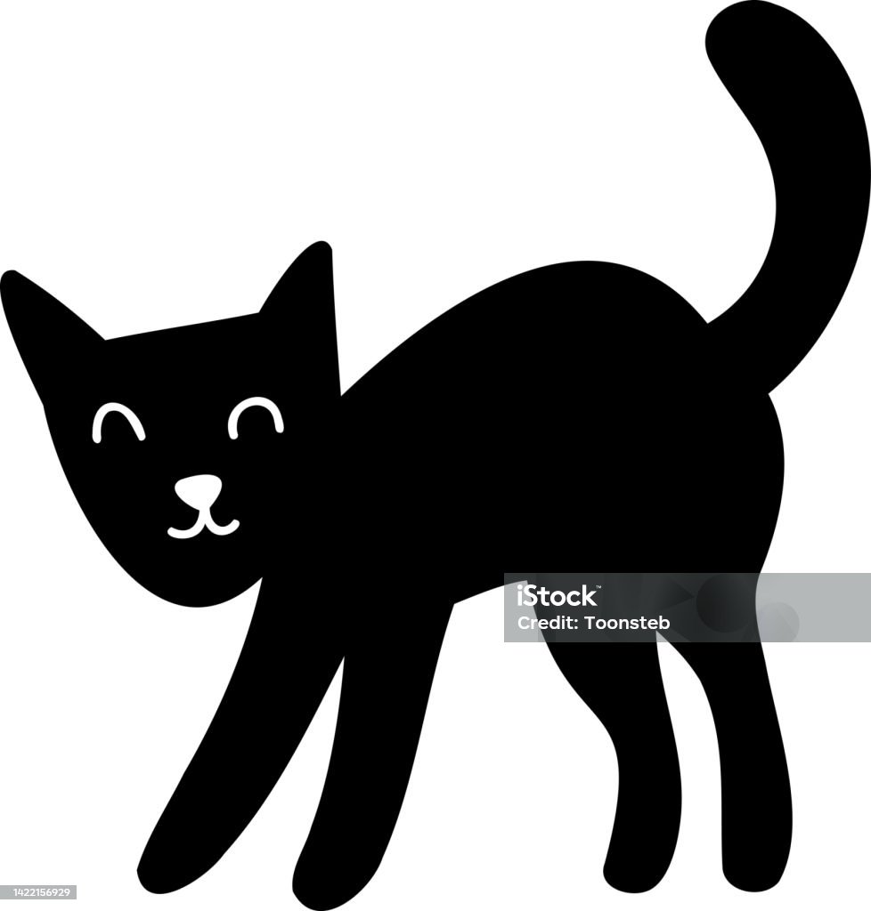 Hand Drawn Cute Black Cat Illustration Stock Illustration Download