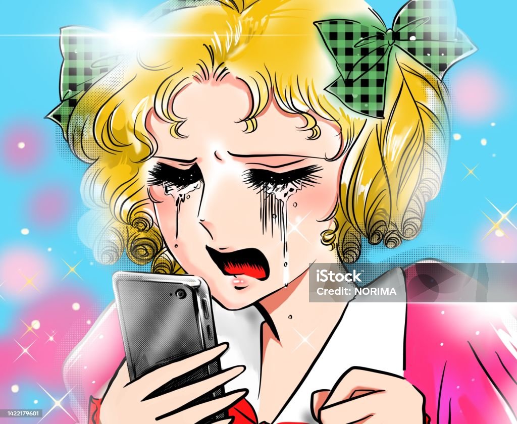 Illustration Manga Shoujo Des Années 70 Dune Jeune Femme Aux Cheveux