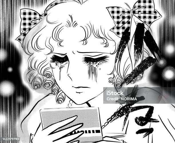 Illustration De Dessin Animé En Noir Et Blanc Dune Jeune Femme Aux