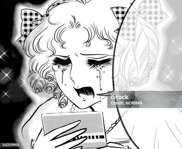 Illustration De Dessin Animé En Noir Et Blanc Dune Jeune Femme Aux