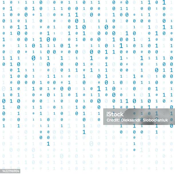 Background With Digits On Screen Binary Code Zero One Matrix White Background Banner Pattern