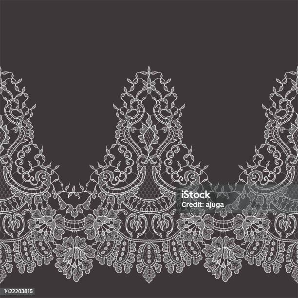 Vector Romantic Lace Ribbon Seamless Pattern Stock Illustration