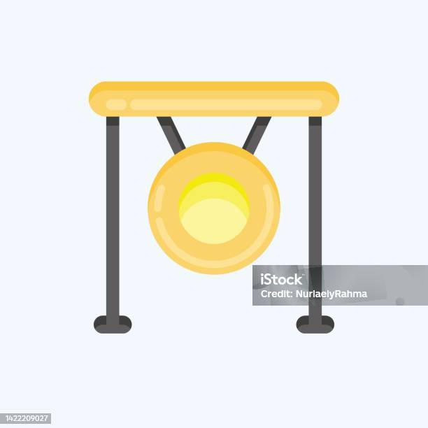 Icône Gong Lié Au Symbole Du Sport De Combat Style Plat Conception