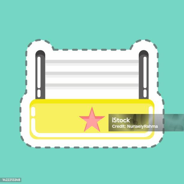 Garis Stiker Memotong Cincin Terkait Dengan Simbol Combat Sport Desain