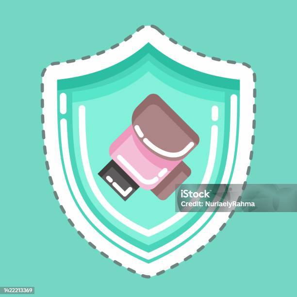Garis Stiker Memotong Sheild Terkait Dengan Simbol Combat Sport Desain