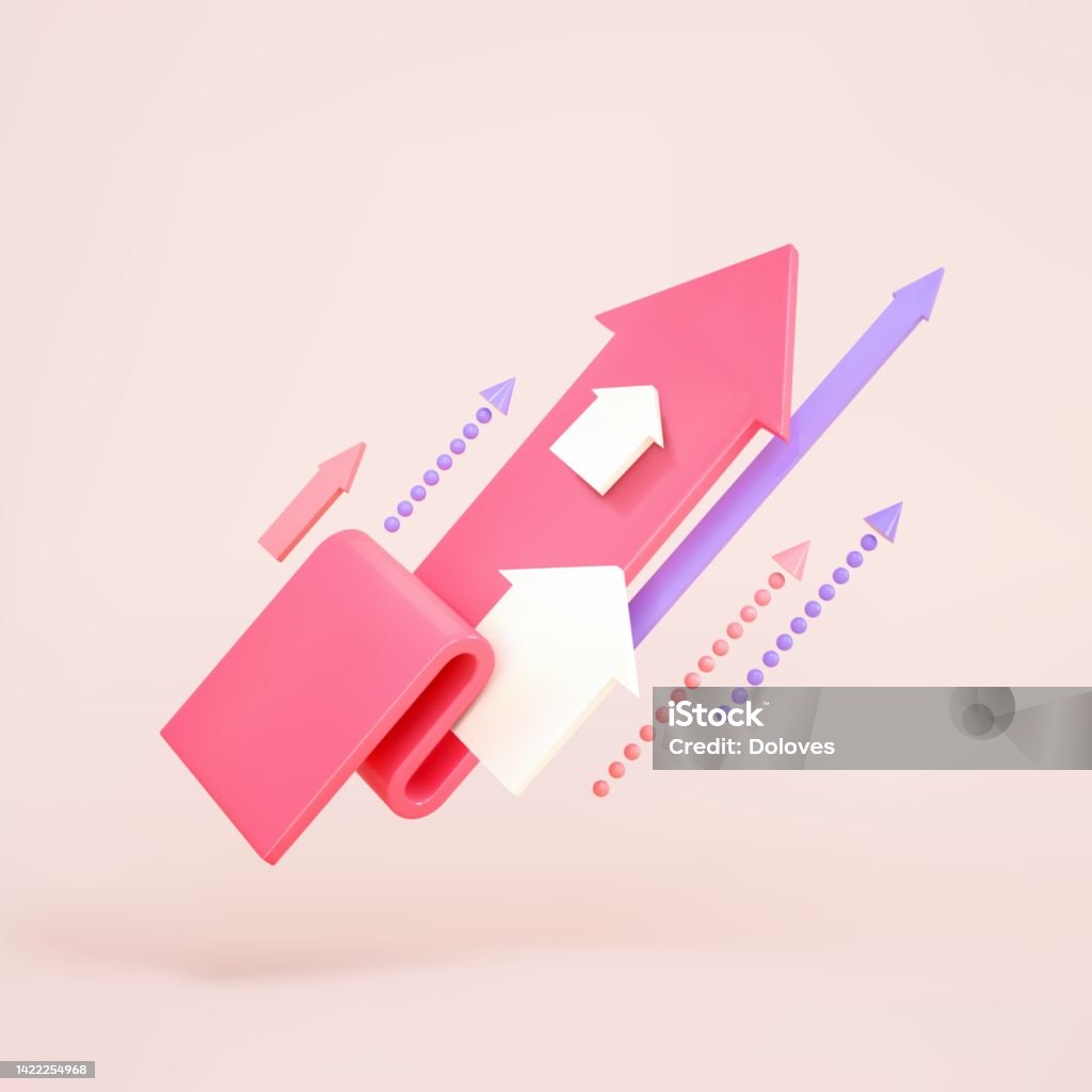 3d Growth Business Icon Render Ap Arrows Concept Business Success