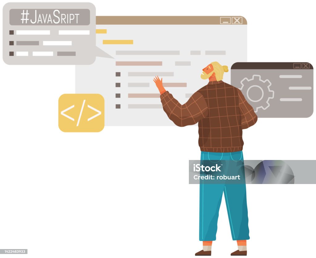 Programmer Engineering And Coding Set Of Programmers Working On Web Development On Computers