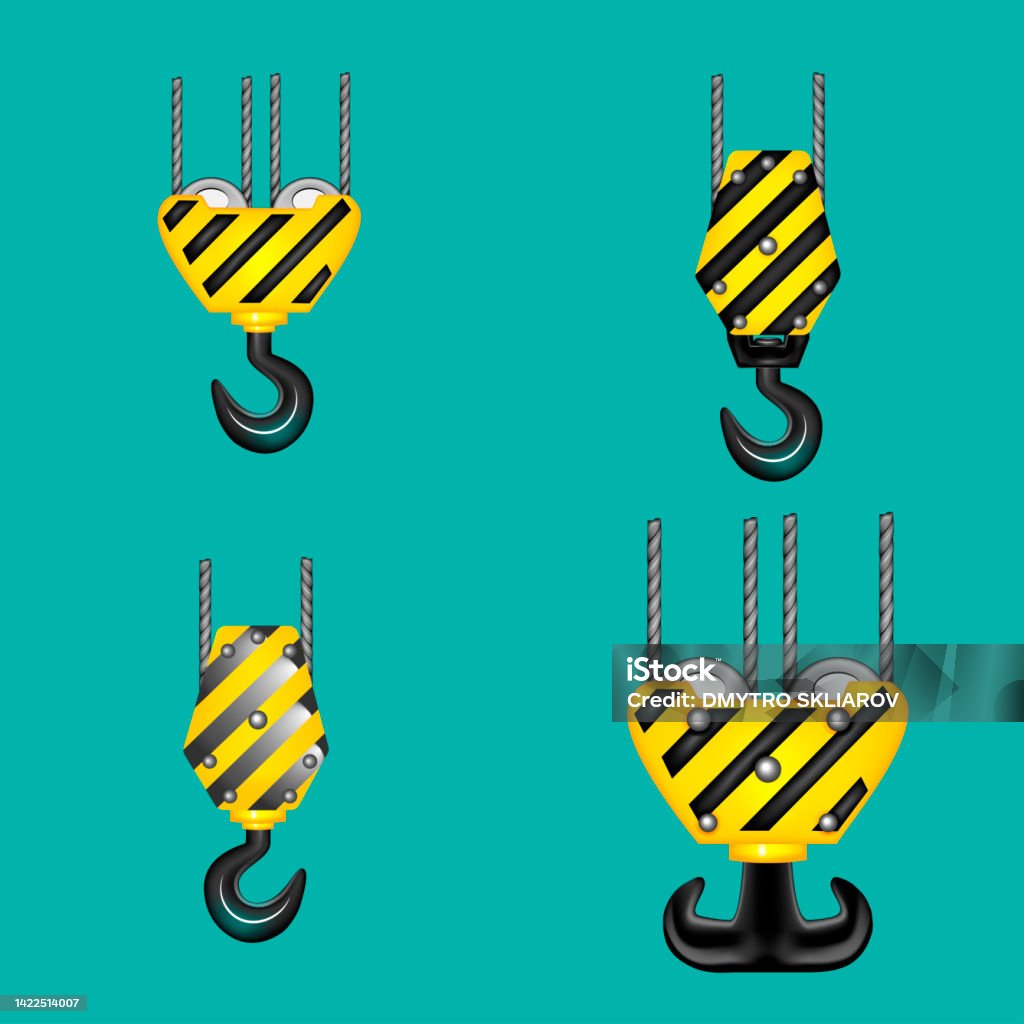 Industrial Hook Construction Crane Hook Set Stock Illustration ... Industrial Hook Construction Crane Hook Set Stock Illustration ...