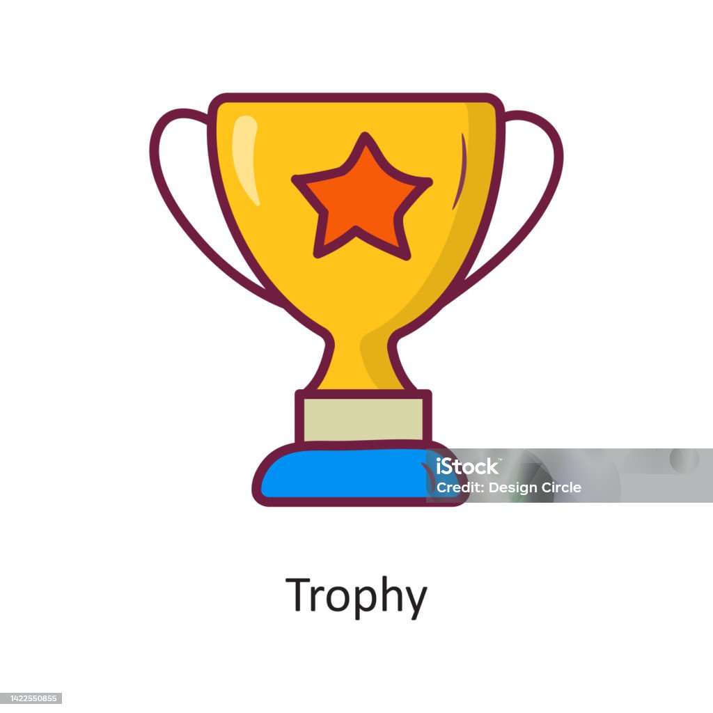 Contour Rempli De Vecteur Trophée Illustration De Conception Dicônes