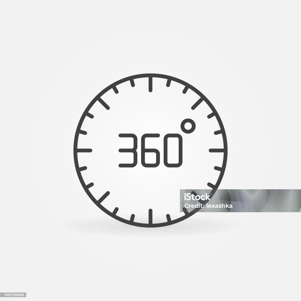 360 Degree Circle Vector Linear Concept Icon Stock Illustration ... 360 Degree Circle Vector Linear Concept Icon Stock Illustration ...