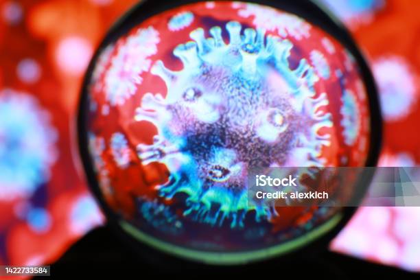 Photo Libre De Droit De Cellules Virales Ou Bactériennes Au Microscope