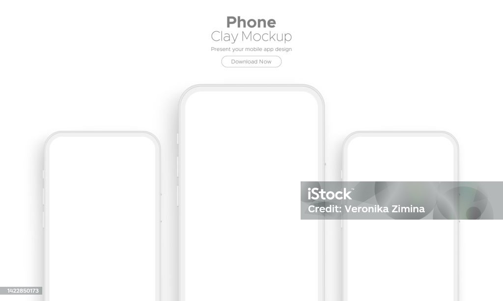 Clay Smartphone Mockups Dengan Layar Kosong Untuk Menampilkan