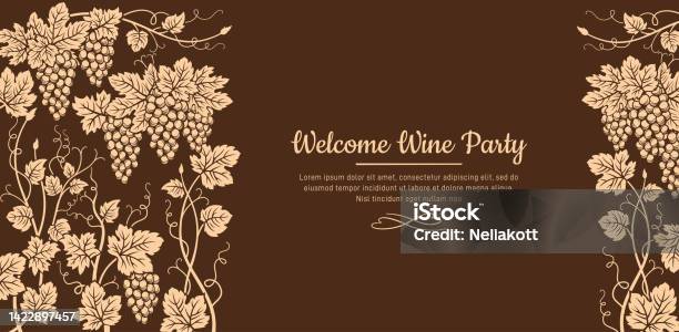 Spanduk Selamat Datang Pesta Anggur Vintage Poster Template Kartu