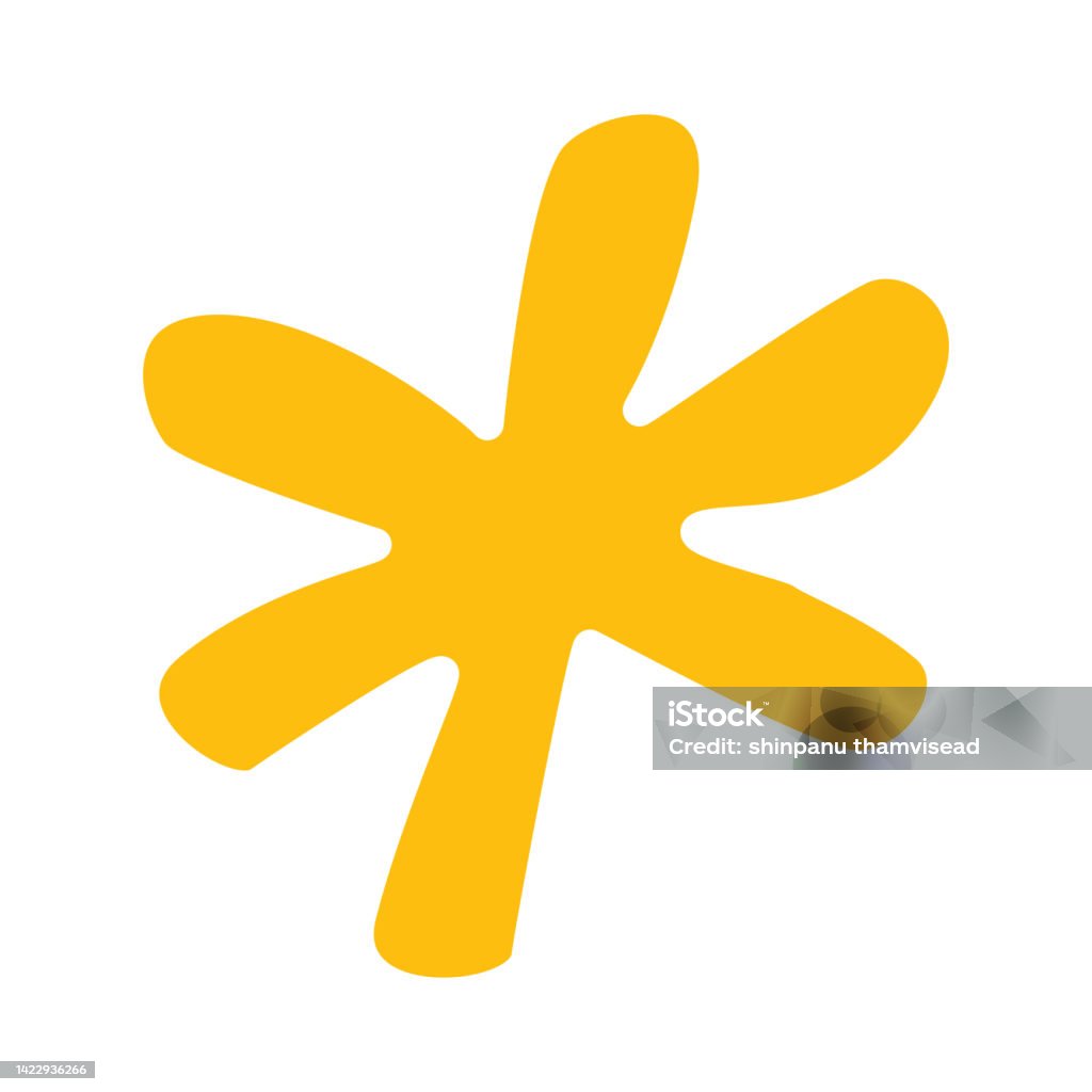 Yellow Doodles Elements Asterisks Handdrawn In The Style Of Doodles