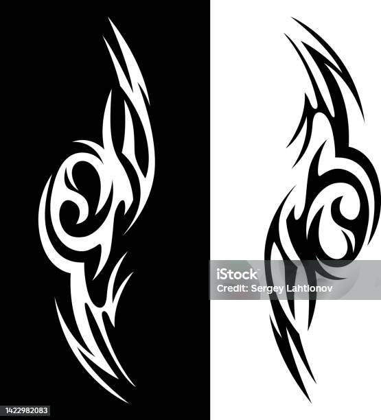 Vector Tribal Tattoo Silhouette Illustration Isolated Abstract Element
