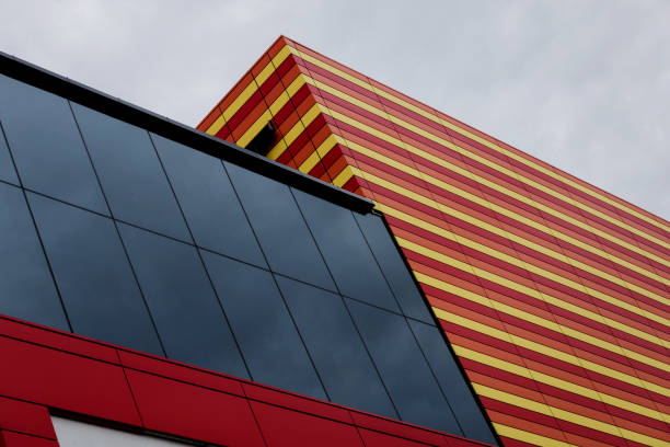Free Stock Photo of Contemporary building with a red metallic facade ...