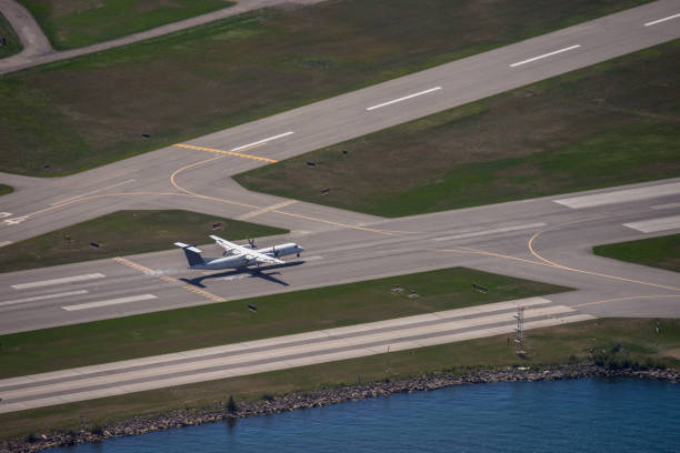 Free Stock Photo of Aerial View of an Active Airplane Landing Strip ...
