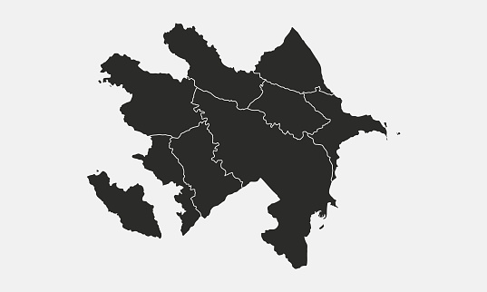 Carte De Lazerbaïdjan Avec Des Régions Des Provinces Isolées Sur Fond