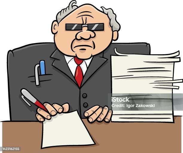 Patron Ou Homme Daffaires Au Bureau Illustration De Dessin Animé ... Patron Ou Homme Daffaires Au Bureau Illustration De Dessin Animé ...