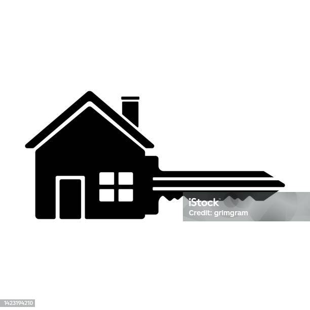 Nouvelle Icône De Clé Daccueil Illustration Vectorielle Silhouette