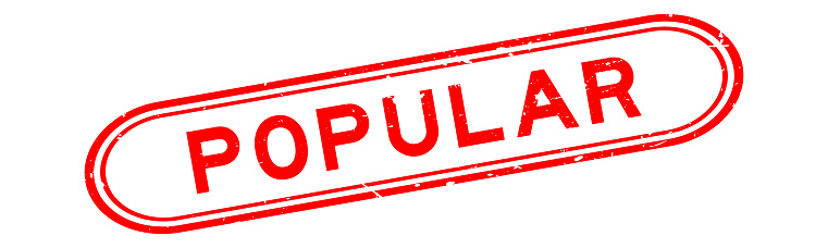 Grunge Rouge Mot Populaire Tampon De Sceau En Caoutchouc Sur Fond Blanc