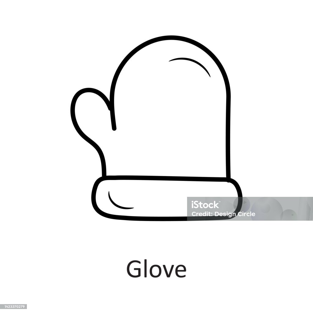 Contour Vectoriel Du Gant Illustration De La Conception De Licône
